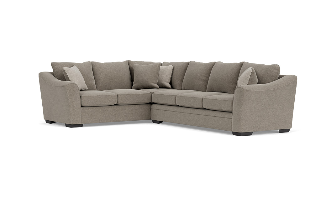 Brazil Tux Sofa Sectional in Dano Cinder, Right Facing, Gel | Mor Furniture
