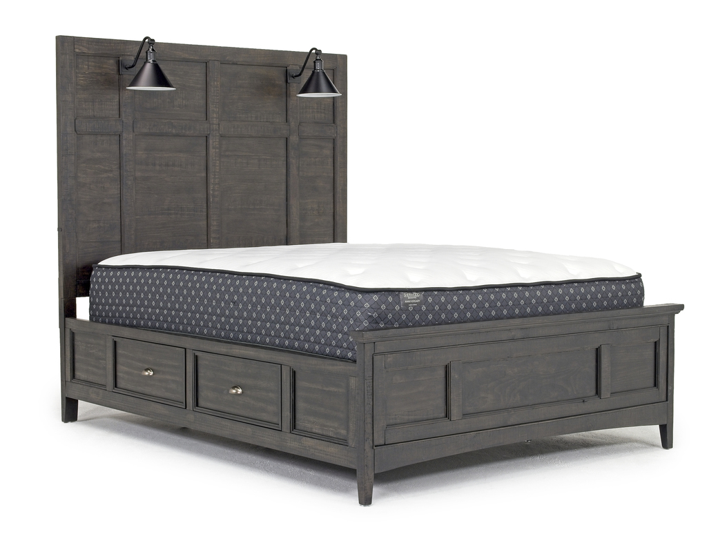 Bay Creek Panel Bed & Lights in Graphite, Queen | Beds | Bedroom