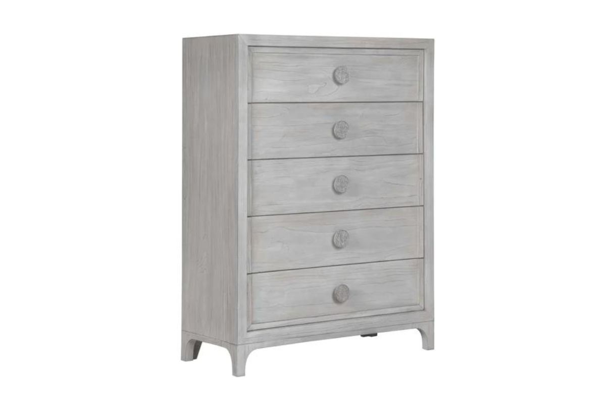 Boho Chic Chest in Washed White | Armoires | Bedroom