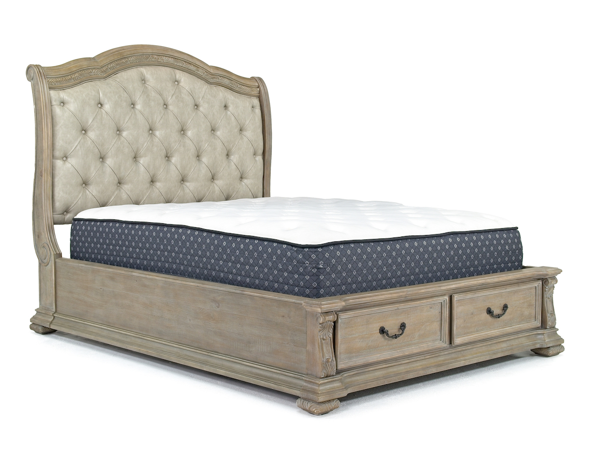 Durango Upholstered Sleigh Bed in Fawn Queen Beds Bedroom
